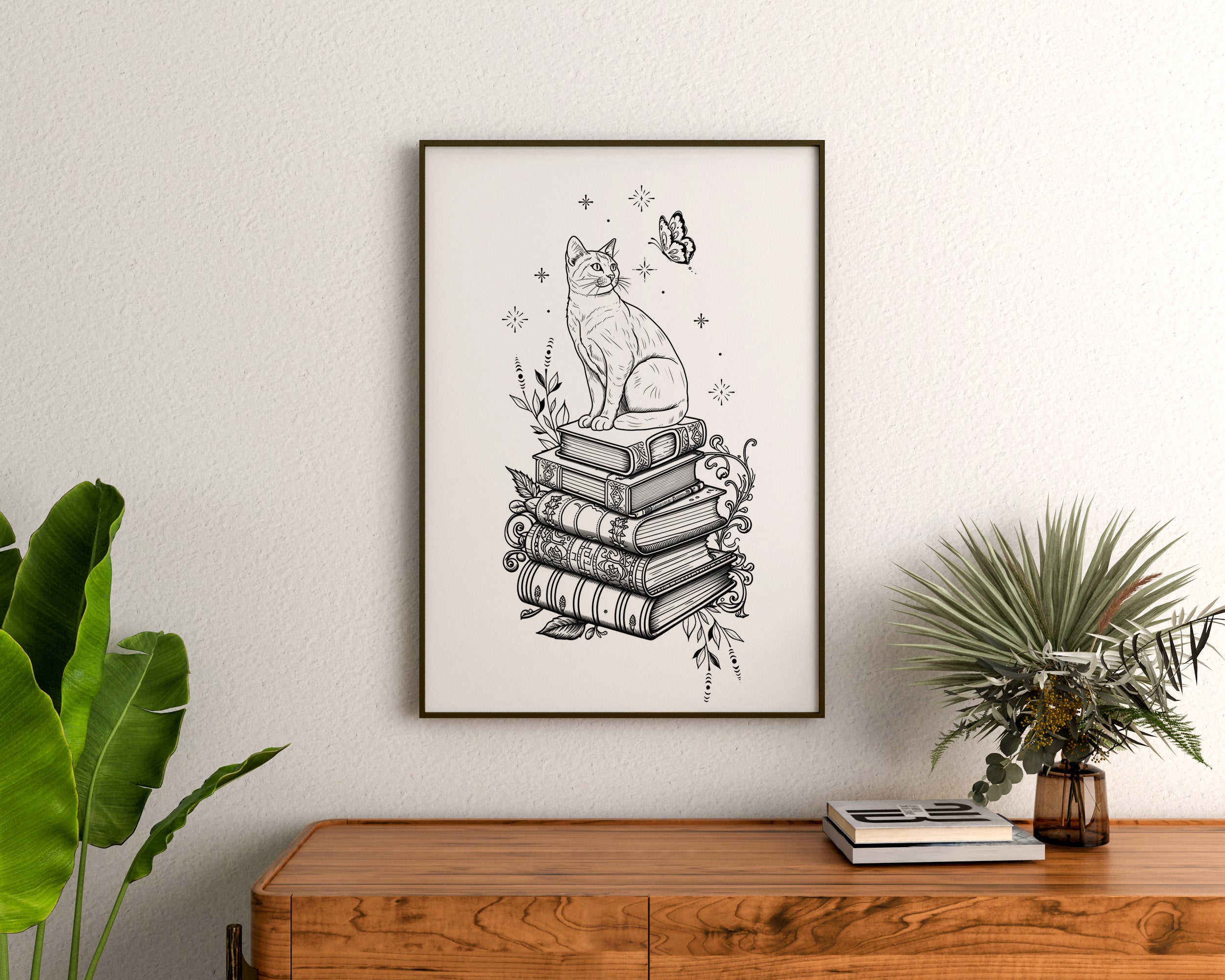 Cat Book Stack – JD Illustrations Ltd