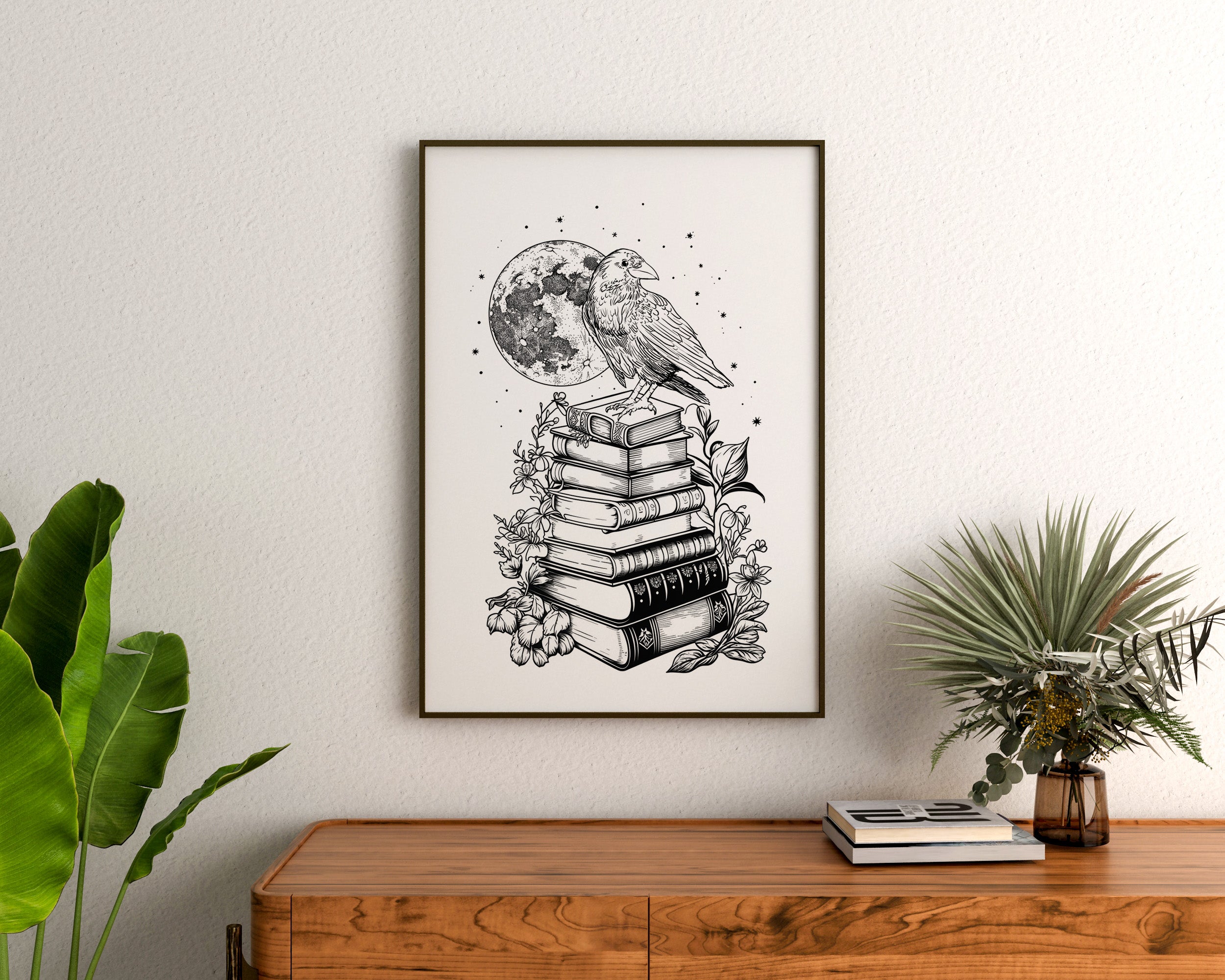 Raven Book Stack – JD Illustrations Ltd