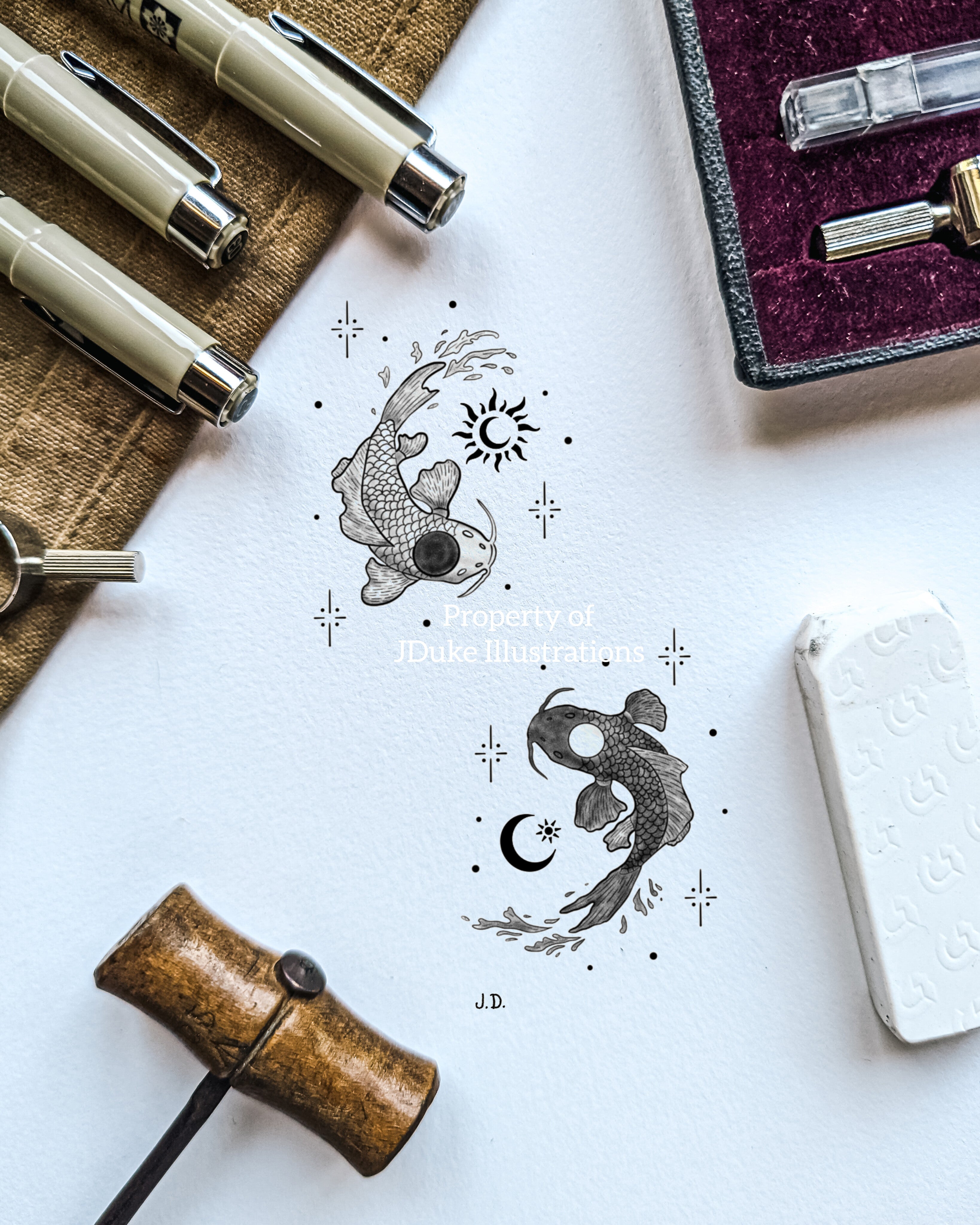 Matching Koi – JD Illustrations Ltd