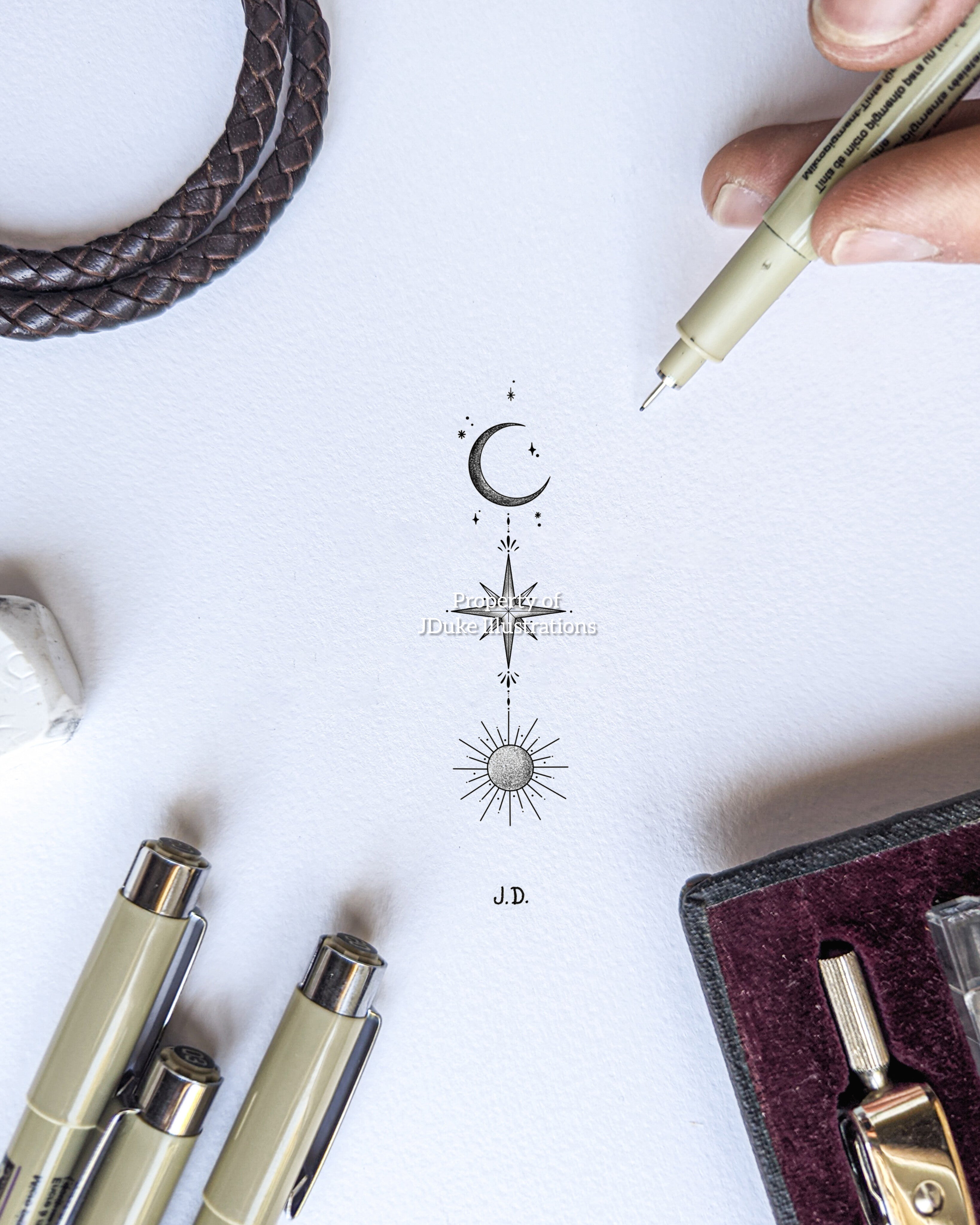 Celestial Trio - Sun, Moon & Star 1 – JD Illustrations Ltd